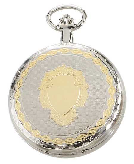 Premium Two Tone Mechanical Pocket Watch with Chain