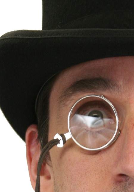 Distinguished Gent Theatrical Monocle - Silver Tone