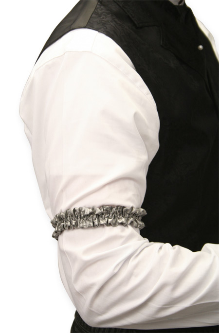 Deluxe Silk Sleeve Garters - Gray (One Pair)