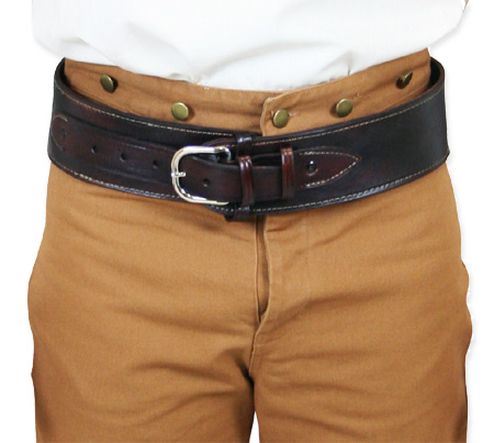 (.38/.357 cal) High-Rider Western Cartridge Belt - Plain Brown Leather