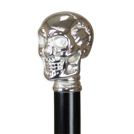 Skull Cane - Silver Tone