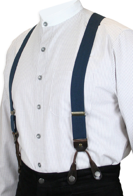 Navy Elastic Y-Back Braces