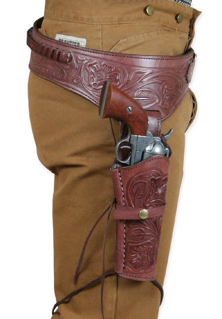 (.38/.357 cal) Western Gun Belt and Holster - RH Draw - Clay-Colored ...