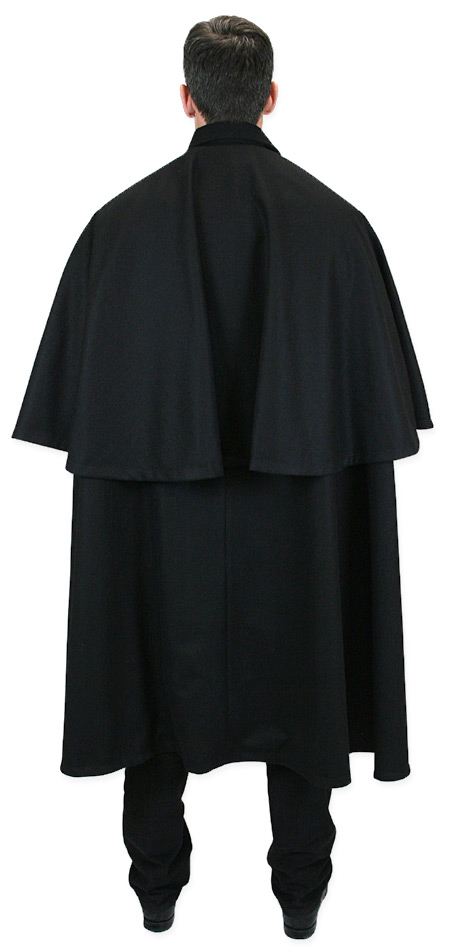 Inverness Cape - 100% Wool - Black