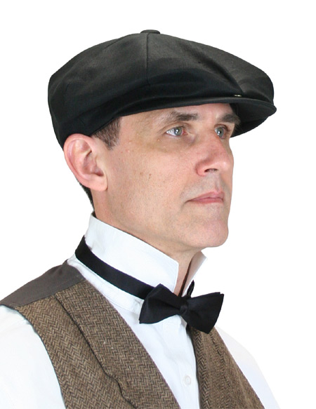 Linen Applejack Cap - Black