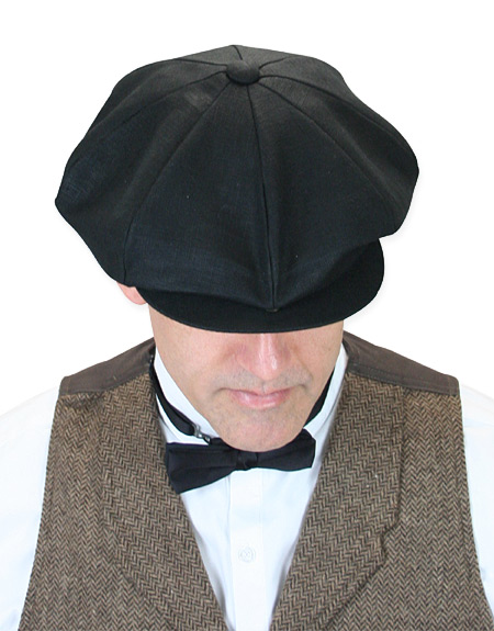 Linen Applejack Cap - Black