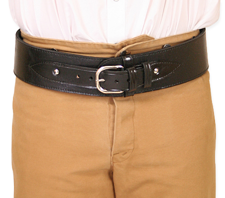 Powder Belt - Plain Black Leather