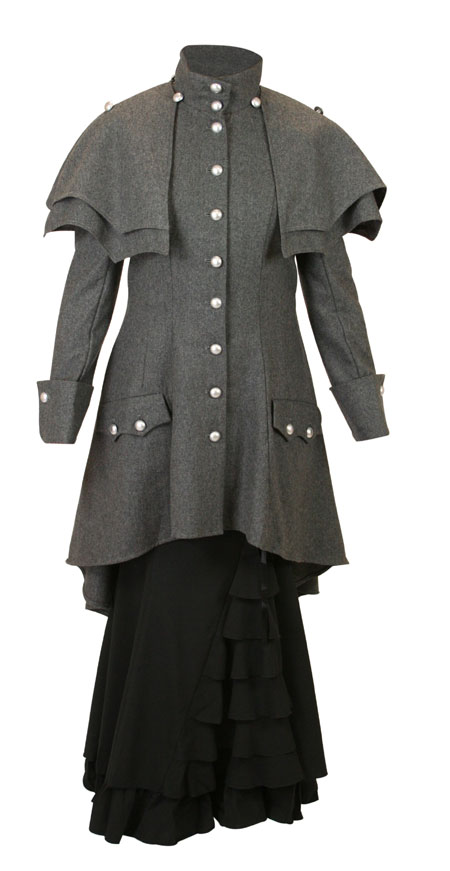 Madeline Inverness Coat - Gray