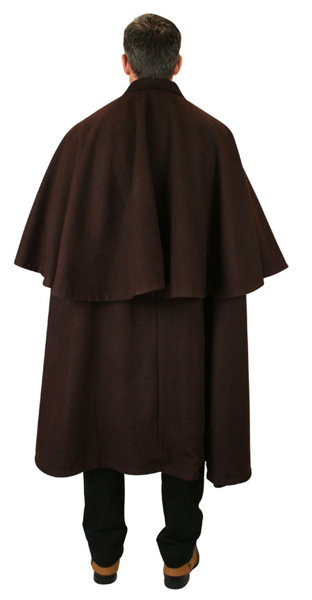 Inverness Cape - 100% Wool - Walnut