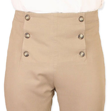 Regency Fall Front Trousers - Khaki