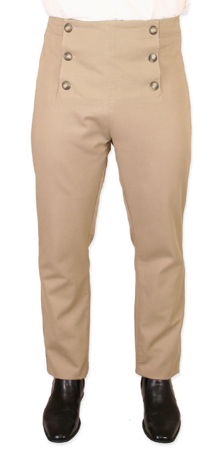 Regency Fall Front Trousers - Khaki