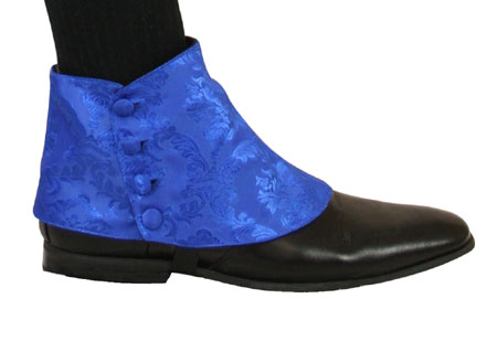 Premium Mens Button Spats - Blue Tahoe Jacquard (One Pair)