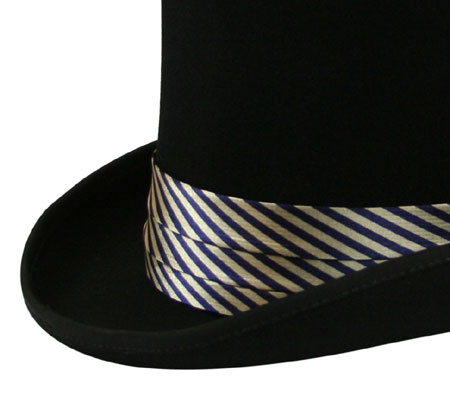 Hat Band - Navy/Gold Striped Satin