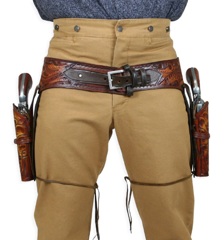 (.22 cal) Western Gun Belt and Holster - Double - Harvest Colors Tooled ...