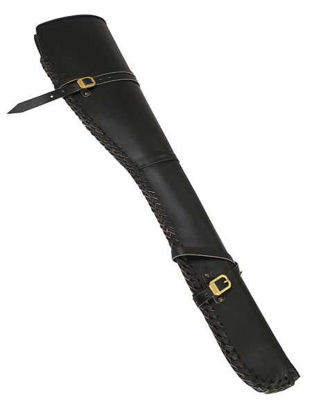 Rifle Scabbard - Plain Black Leather 30/30