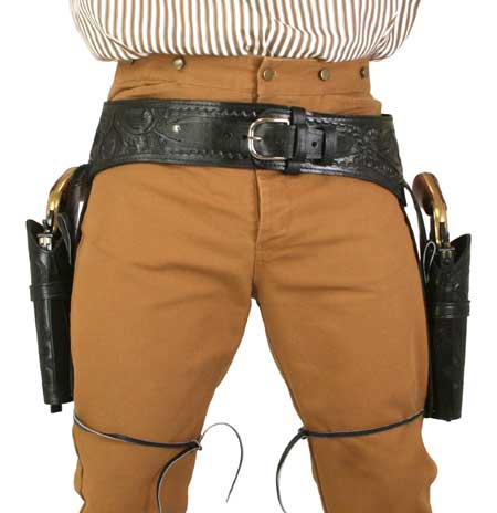 (.38/.357 cal) Western Gun Belt and Holster - Double (Long Barrel ...