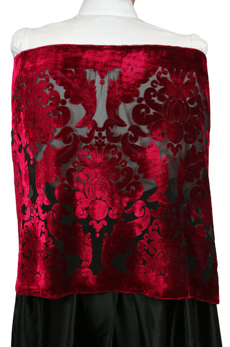 Baroque Rectangle Shawl - Red Velvet