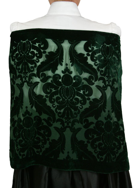 Baroque Rectangle Shawl - Green Velvet