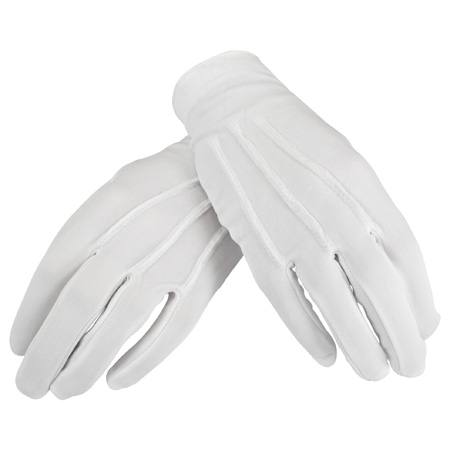 Mens Formal Dress Gloves - White with Snap