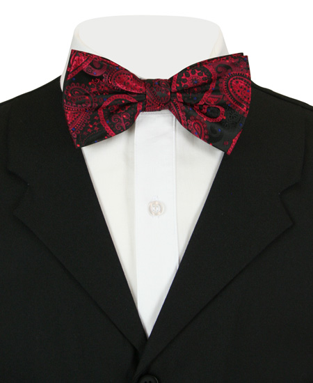 Ornate Bow Tie - Crimson Paisley