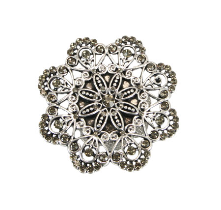 Silver Mandala - Magnetic Brooch