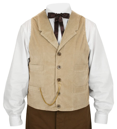Grant Vest - Tan Corduroy