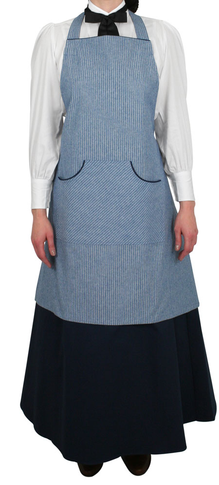 Cotton Stripe Apron - Blue