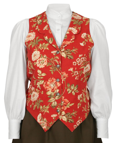 Autumn Vest - Red Floral